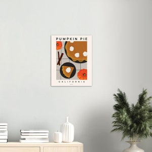 Pumpkin Pie Poster, Pumpkin Pie Art, Food Art, Thanksgiving Art Print ...