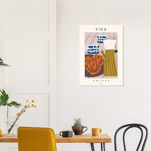 Fika Poster, Food Art Print, Swedish Fika Art Print, Scandinavian Print ...