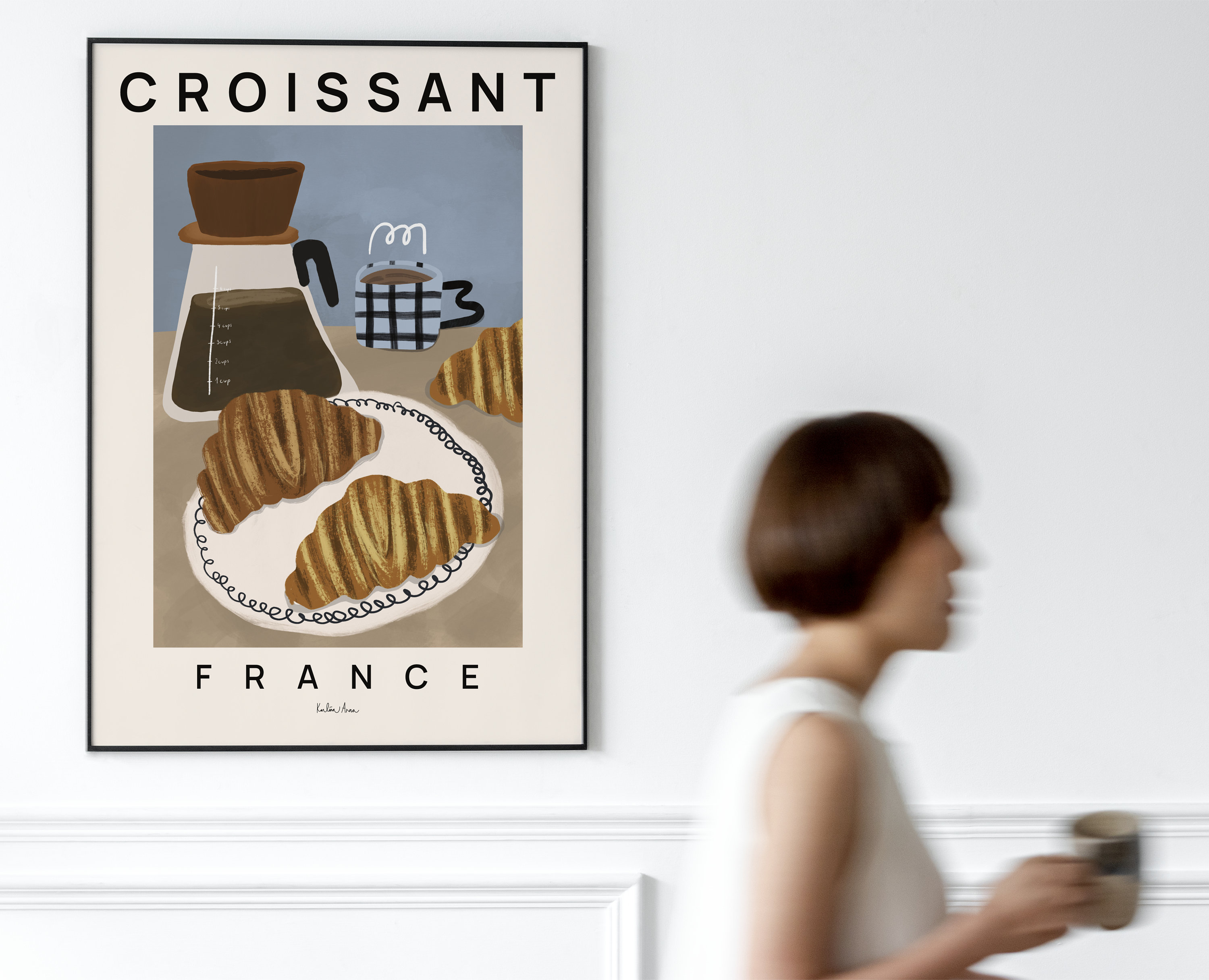 Croissant Poster Food Print French Croissant Poster Bakery - Etsy