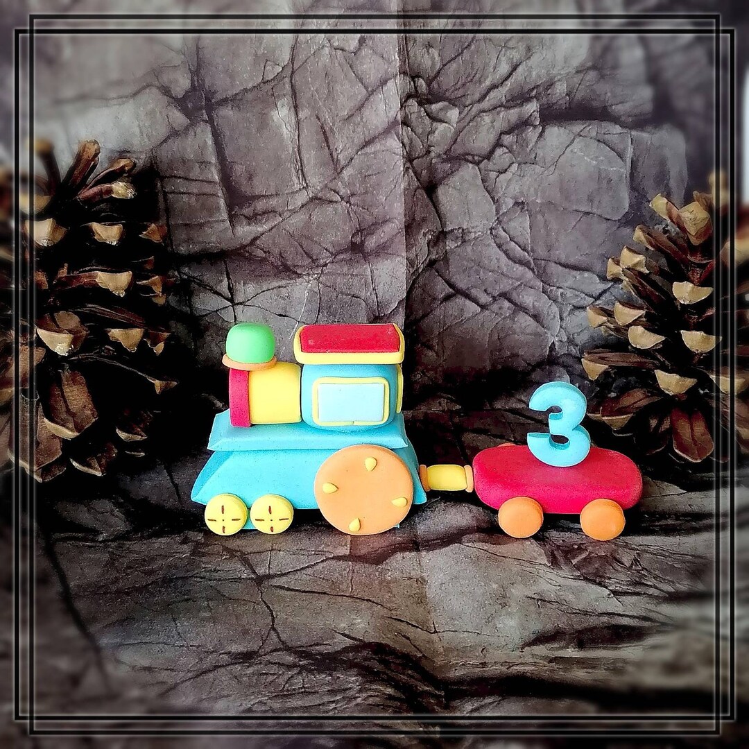 Train With Fondant Carriages as Cake Decoration, Cake Decor - Etsy ...