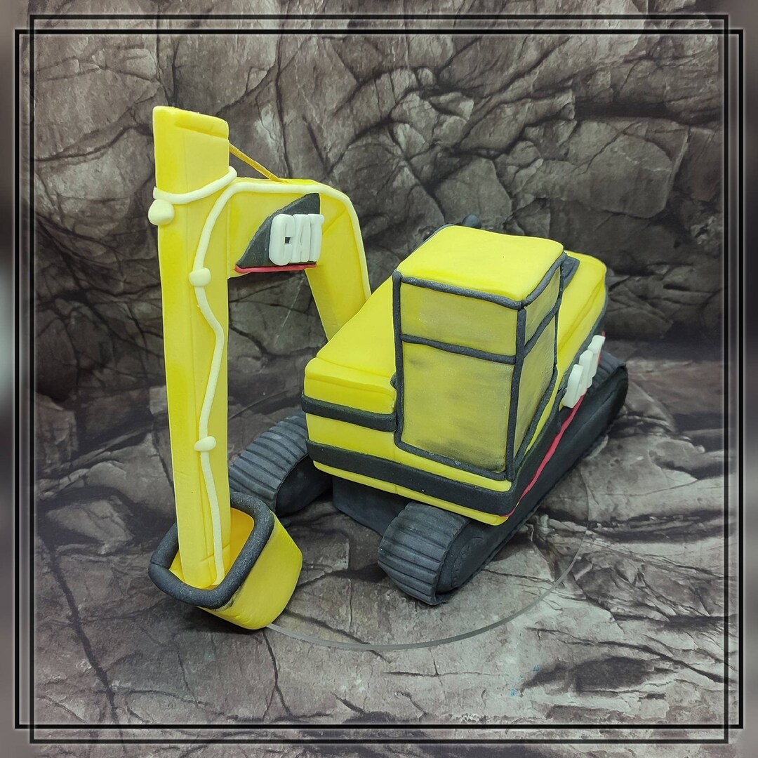 Bagger aus Fondant Tortendekoration für Männertorte, Torte für Männer ...