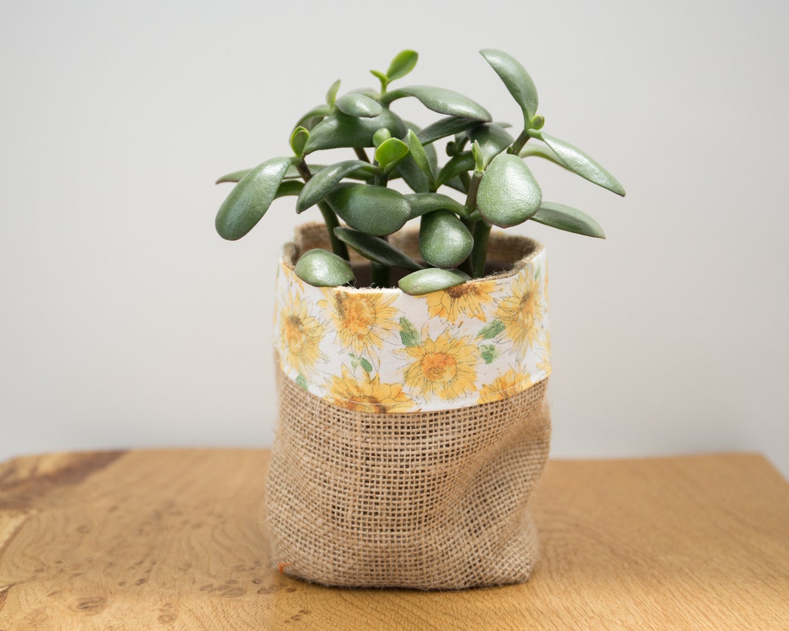 SET OF 2 Plant Pot Covers Hessian Plant Pot Flower Vase | Etsy