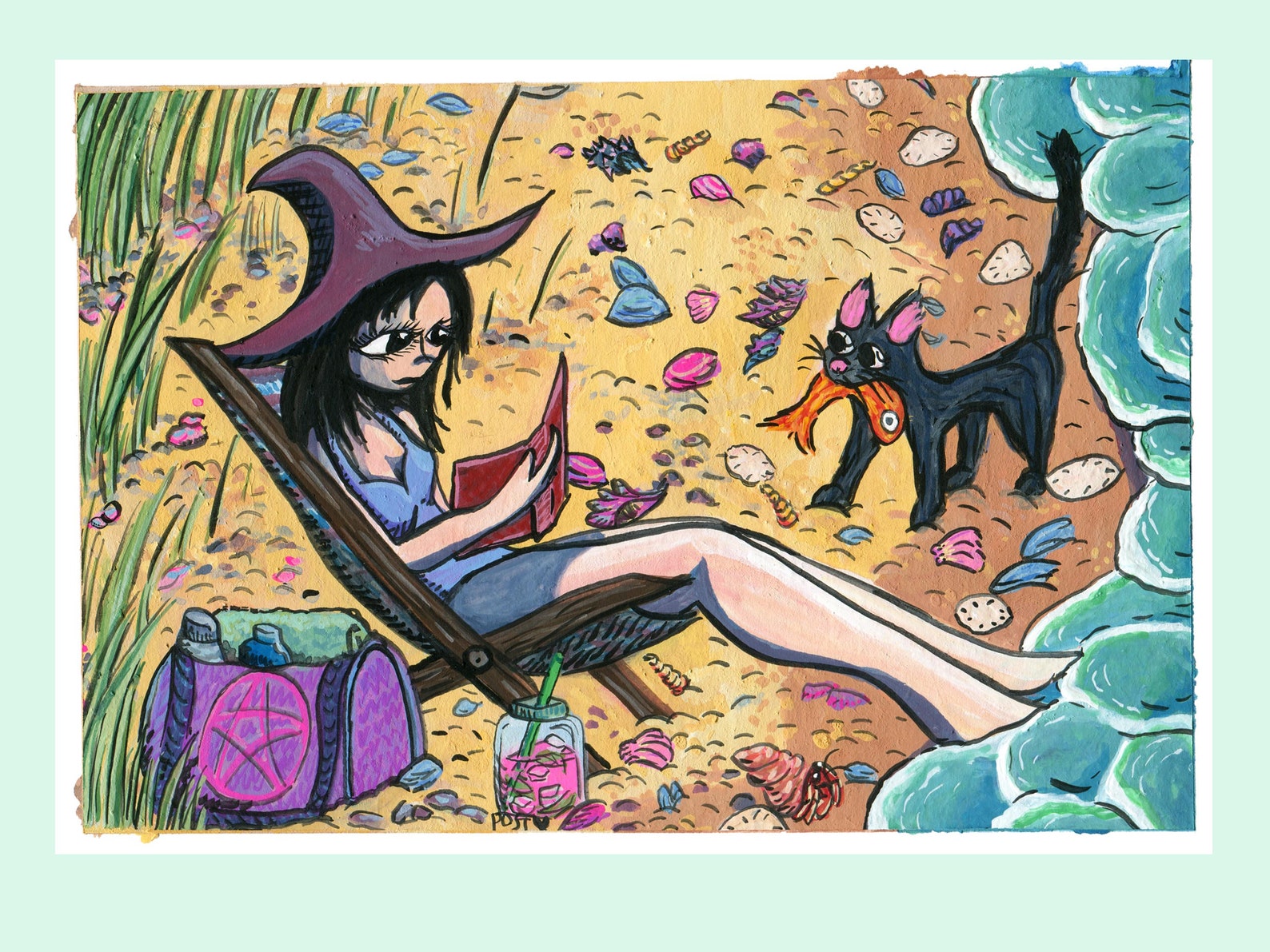 Beach Witch Fine Art Giclée Print - Etsy