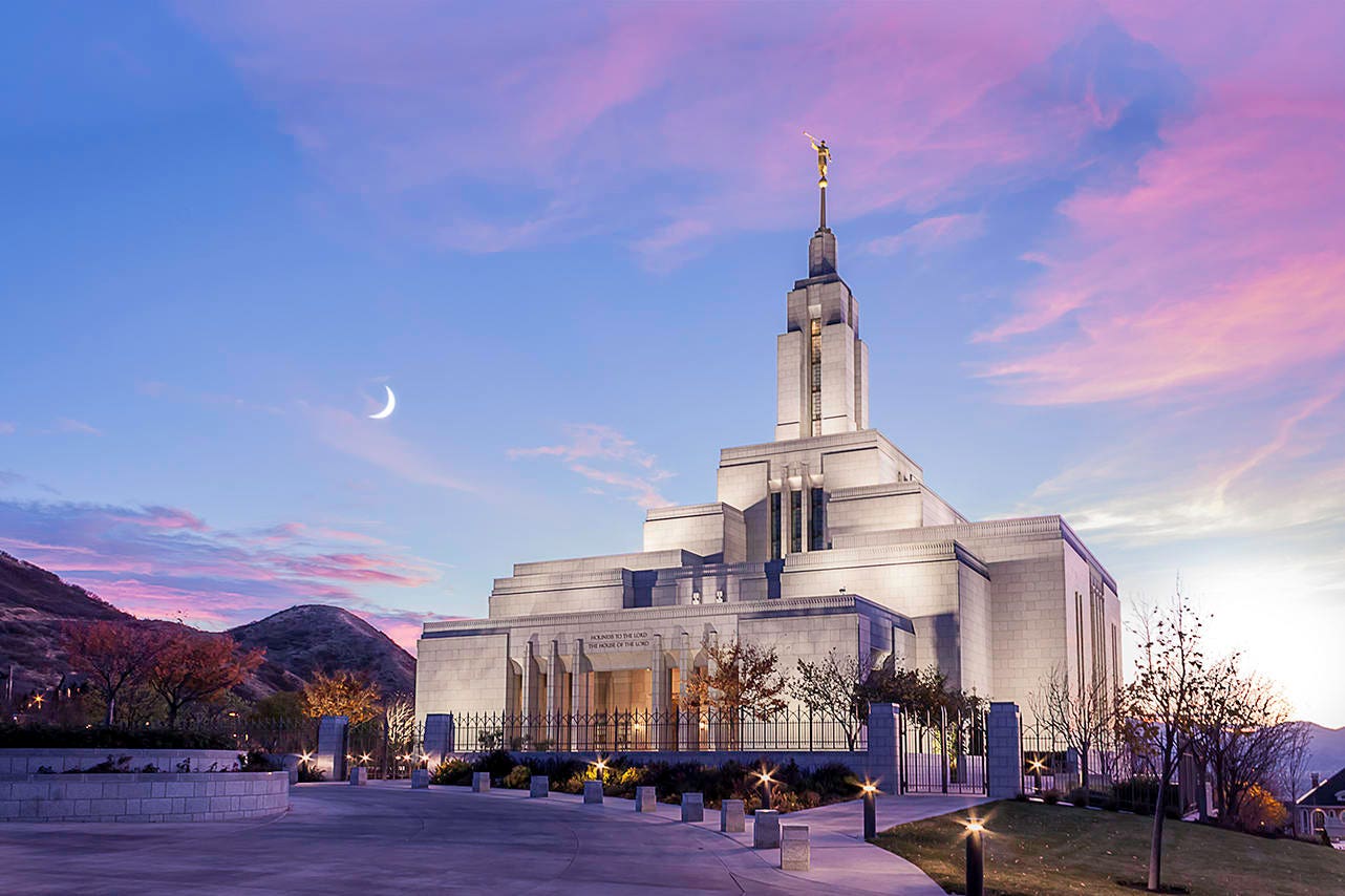 Draper LDS Temple at Sunset 14x11 Fine Art Print - Etsy
