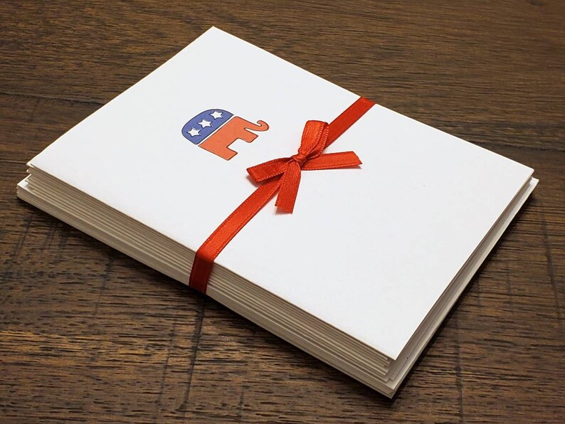 Republican Party Elephant Cards Set of 10 / Political Cards - Etsy