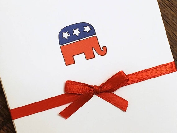 Republican Party Elephant Cards Set of 10 / Political Cards | Etsy