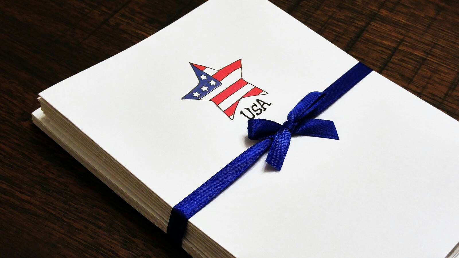 American Flag Star Cards - Set of 10 - USA / Red, White, and Blue ...