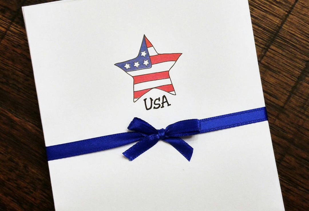 American Flag Star Card Set – Patriotic USA Stationery - Etsy