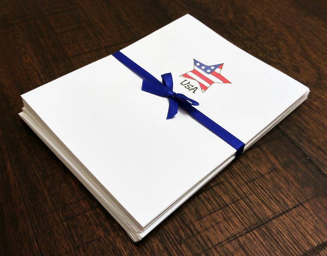 American Flag Star Cards - Set of 10 - USA / Red, White, and Blue ...