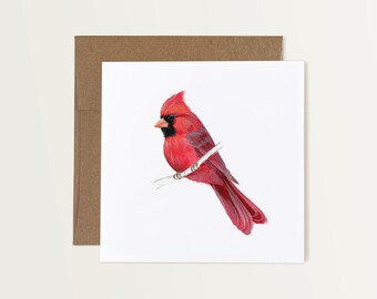 Original Hand Painted Watercolor Greeting Card | Cardinal | Birthday ...