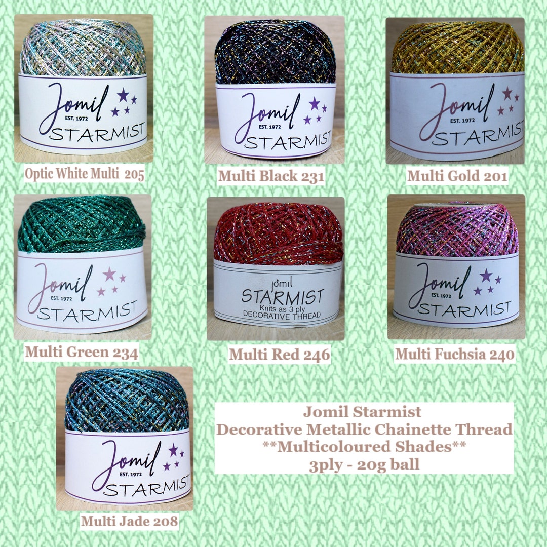 Starmist 3-ply Decorative Thread Multi-coloured 80m 20g Metallic ...