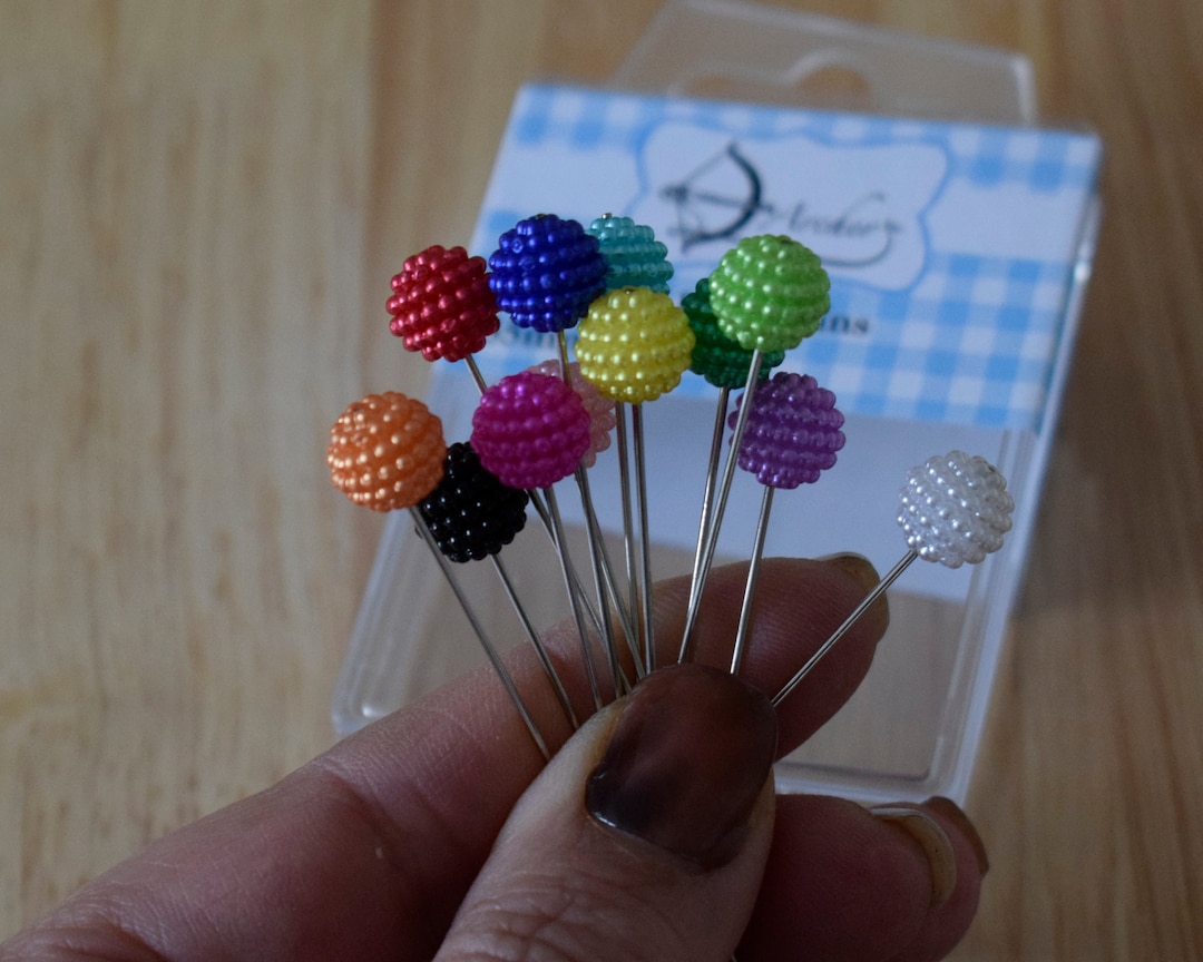 Pins "jelly Spogs" Style Pearlised Head Sewing Pins in Box | 55mm 12 ...