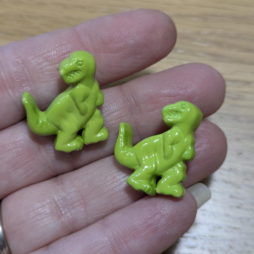 Buttons T-rex Dinosaur Green | Shank 25mm | Set of 2 - Etsy
