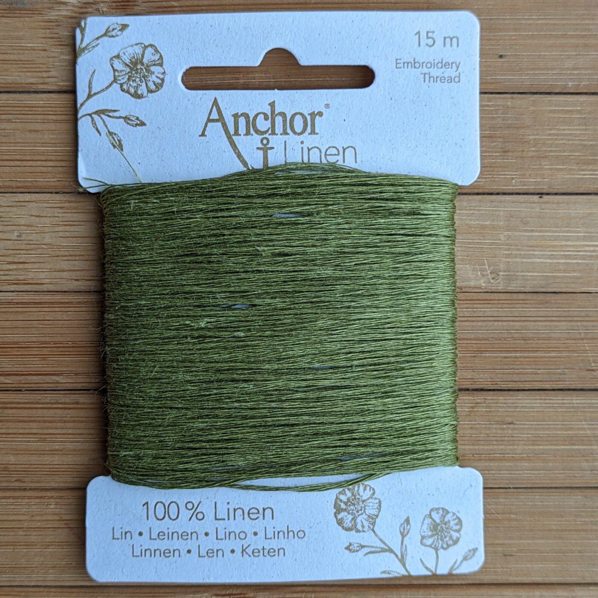 100% Linen Embroidery Thread Anchor Premium 15m Card Adaptable 6-strand ...