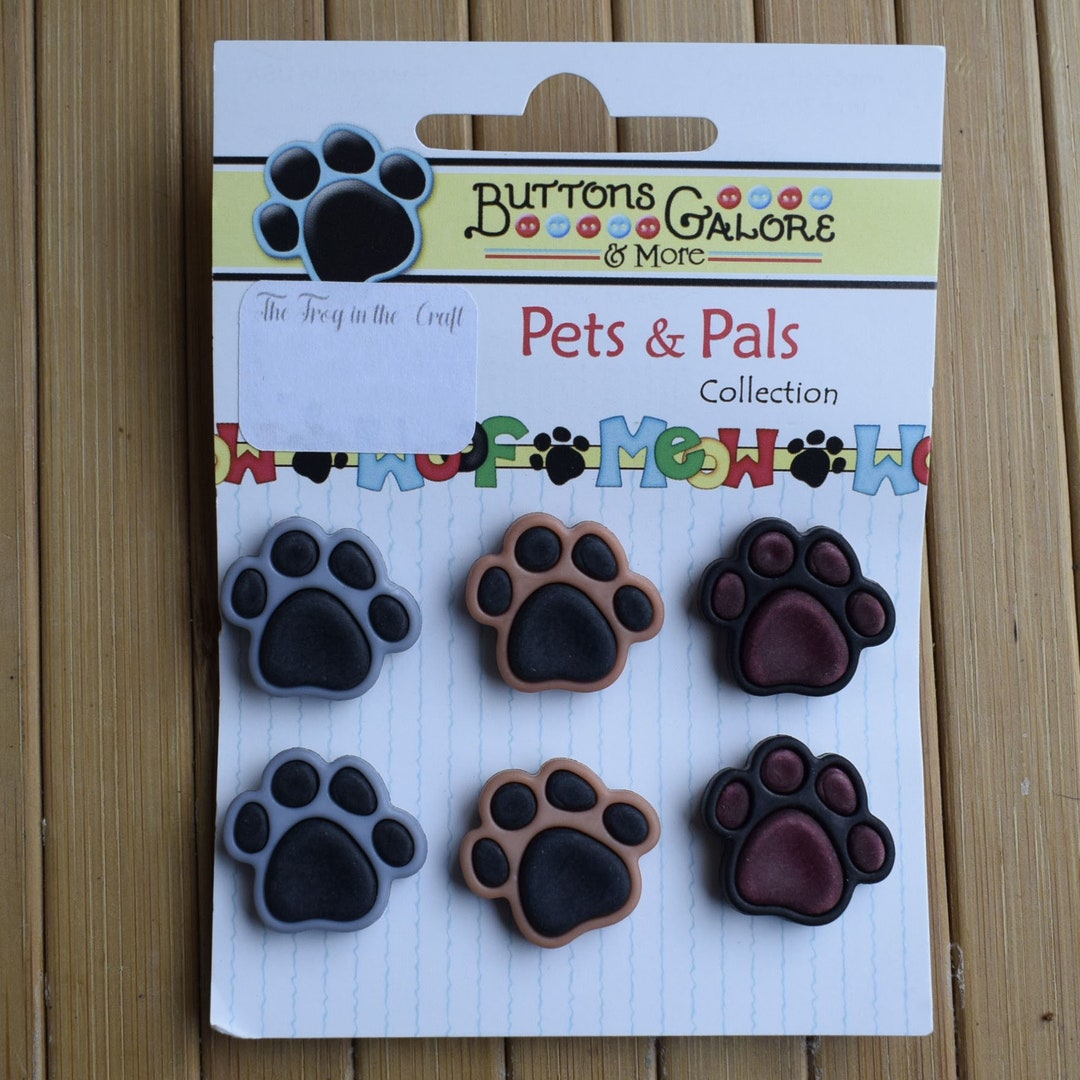 Buttons Precious Paws Set of 3 Buttons Galore & More Pets and Pals ...