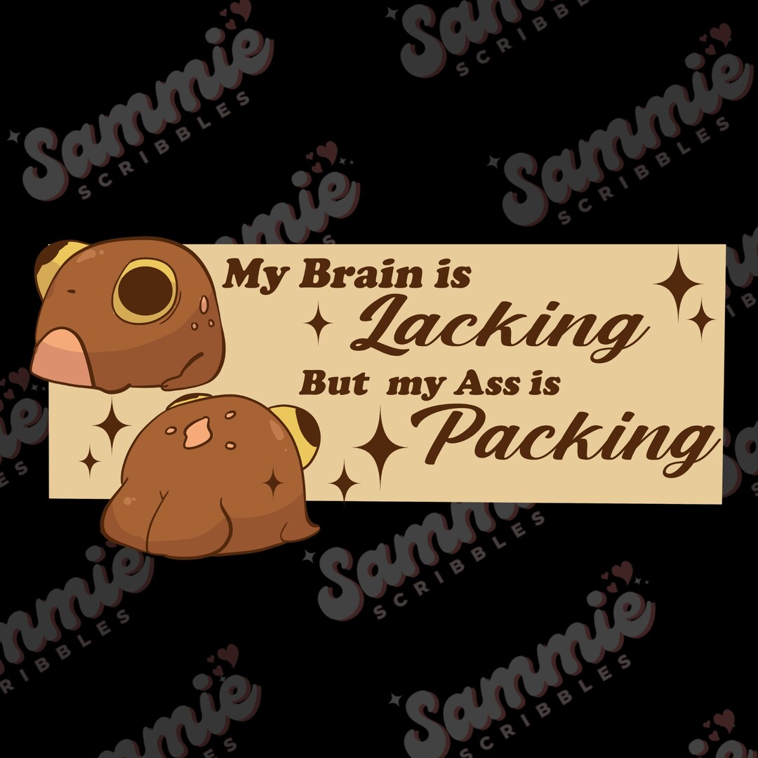 Funny Vinyl Sticker: Lacking Brain, Packing Ass for Car Windows/laptop ...