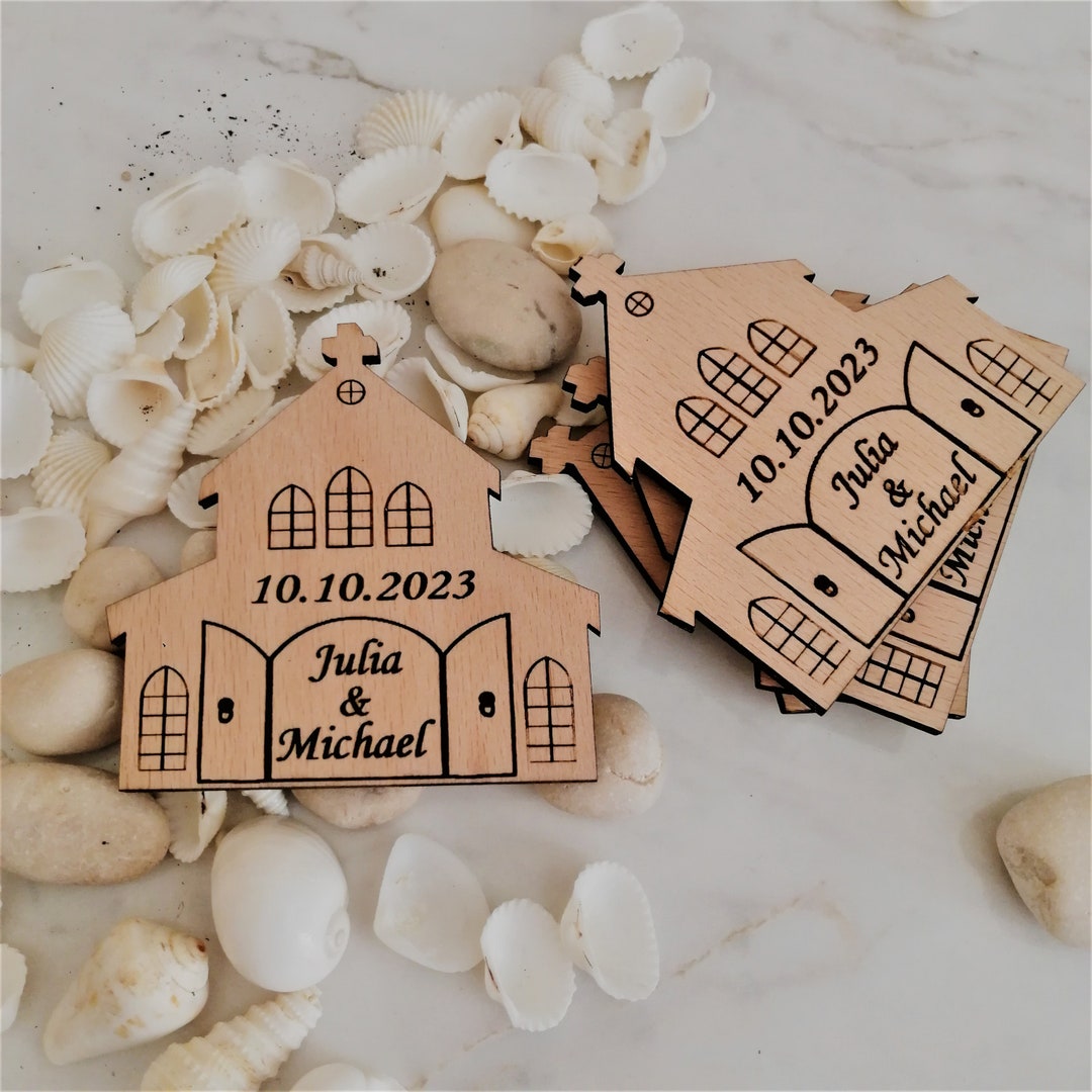 Personalized Church Favor: Engraved Birch Wood Magnet or Ornament - Etsy