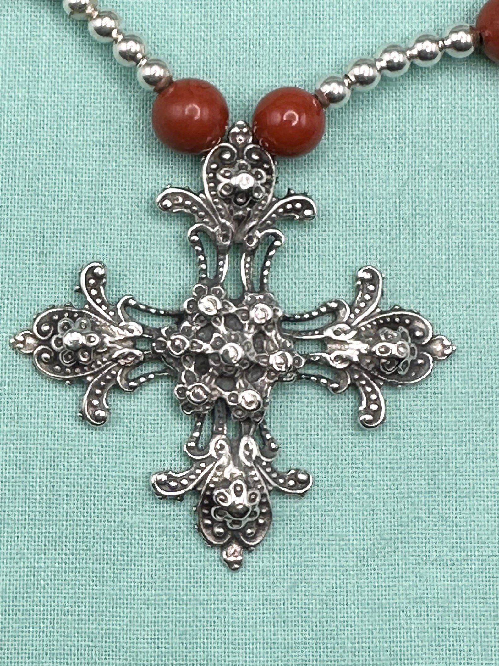 T Foree Hunsicker Sterling Silver Cross Pendant on Round - Etsy
