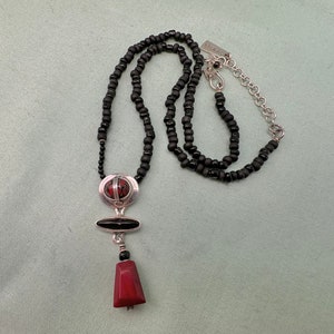 Janice Lee Ripley Camenae Necklace Pendant Onyx Red Coral Pendant on ...