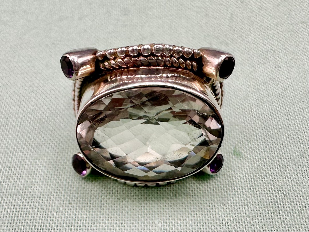 Gorgeous Nicky Butler Ring Large Oval Faceted Iolite and Round Faceted ...