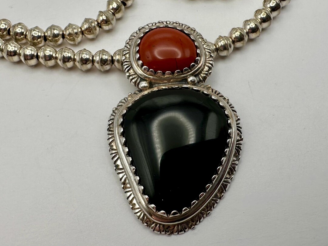 Carolyn Pollack Relios Sterling Silver Pendant Necklace Onyx Red Jasper ...
