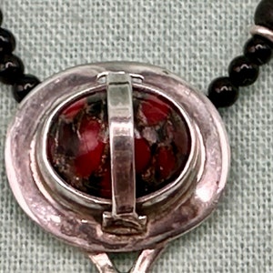 Janice Lee Ripley Camenae Necklace Pendant Onyx Red Coral Pendant on ...