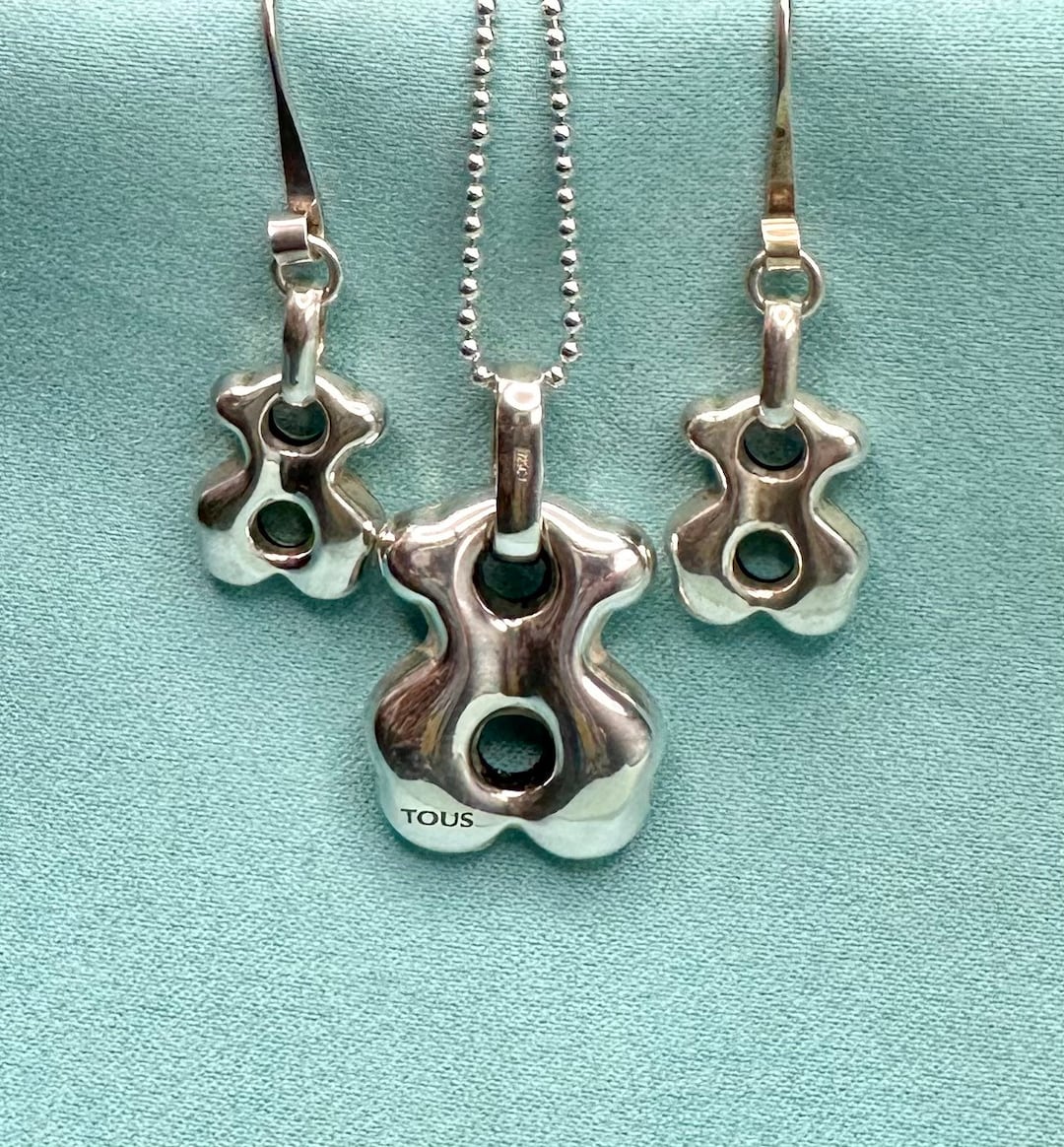 TOUS Bears Sterling Silver Bear Necklace and Earrings Set Puffy Bears ...