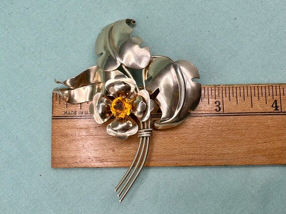 Harry Iskin Sterling Vermeil 1930s Floral Spray Brooc… - Gem