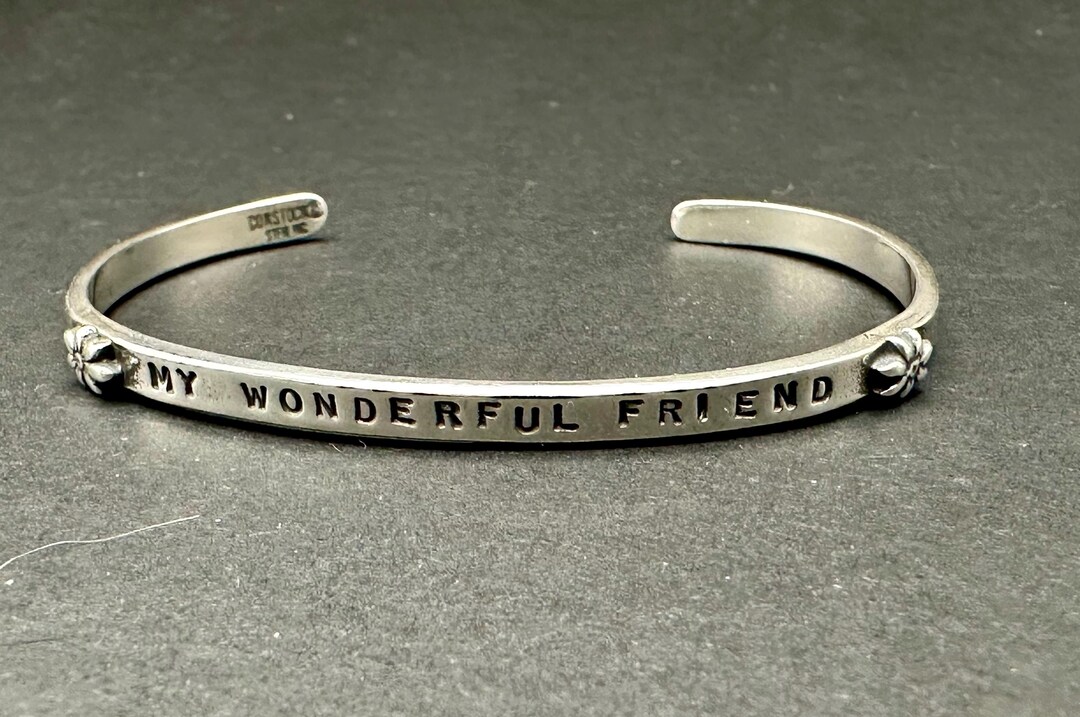 Sandy Comstock Sterling Silver Cuff Bracelet, “my Wonderful Friend” 2 ...