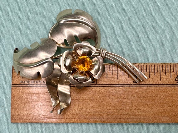 Harry Iskin Sterling Vermeil 1930s Floral Spray Brooc… - Gem