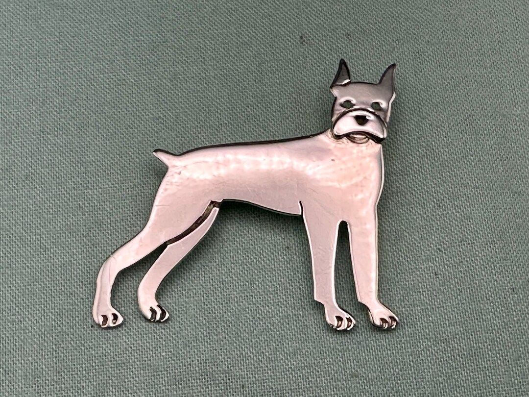 Anne and Jane Harvey Boxer Dog Brooch Sterling Silver 925 - Etsy