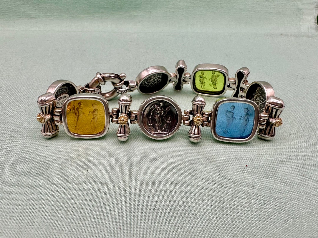 Flli Menegatti Bracelet 18k Sterling Silver and Venetian Glass Italy ...