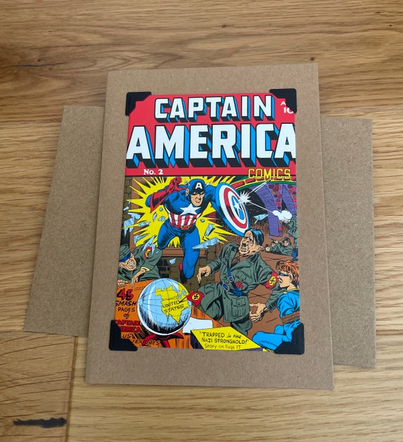 Handmade Birthday Greeting Card Marvel Comics Captain | Etsy