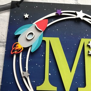 Space Rocket Stars and Planet Themed Wall Sign Plaque - Etsy UK