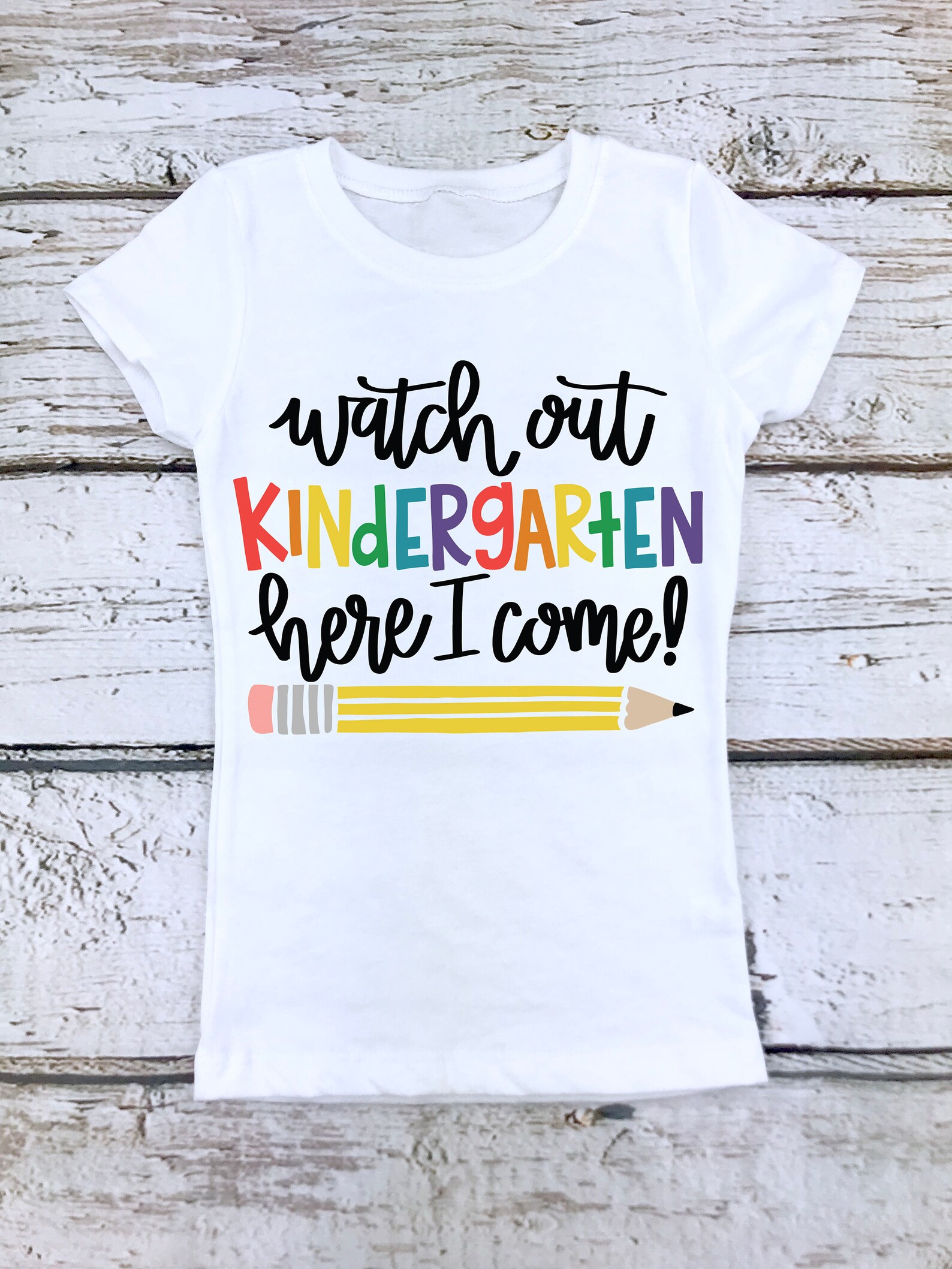 Watch Out Kindergarten Here I Come Kindergarten Shirt Back - Etsy