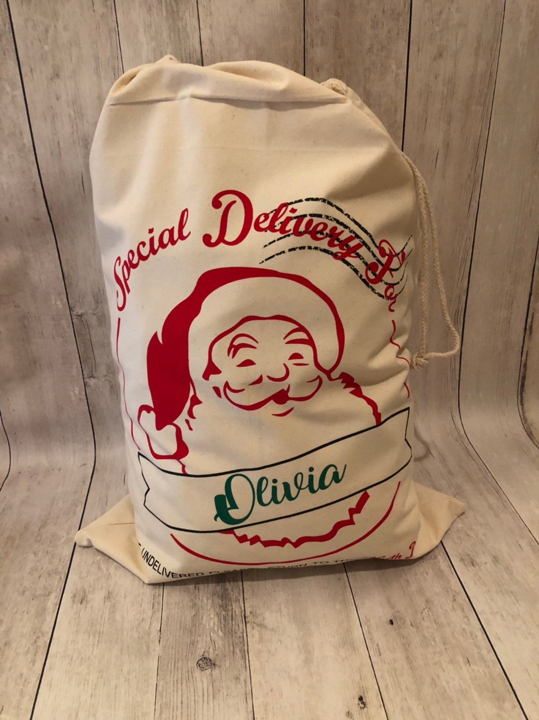 Personalized Canvas Santa Bag, Personalized Christmas Sack ...