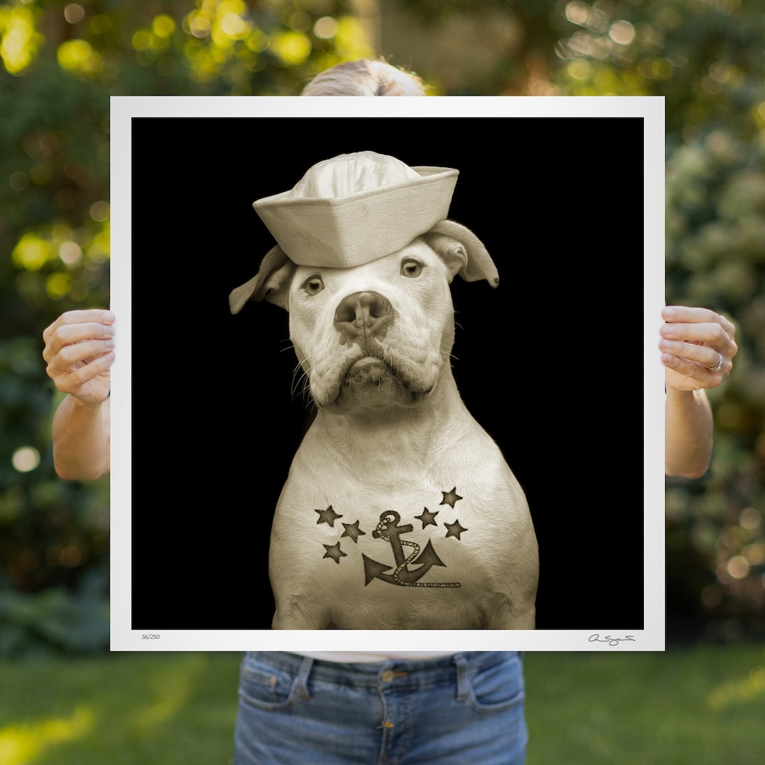 FLUKE Dog Art Print for a Cause | Signed 24x24 Limited Edition | Sailor ...