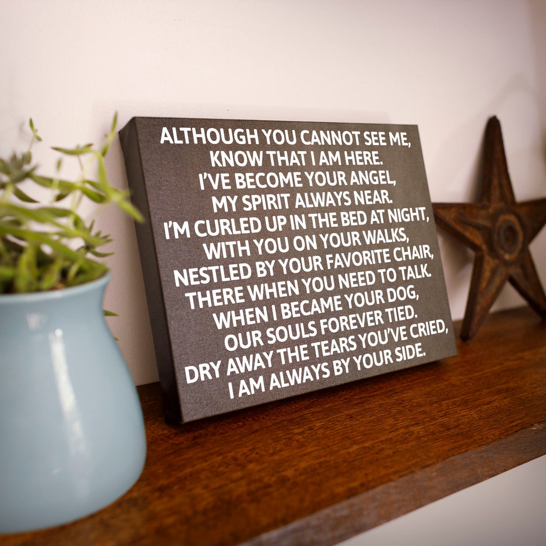 Dog Loss Canvas: Pet Memorial Angel Poem Keepsake - Etsy