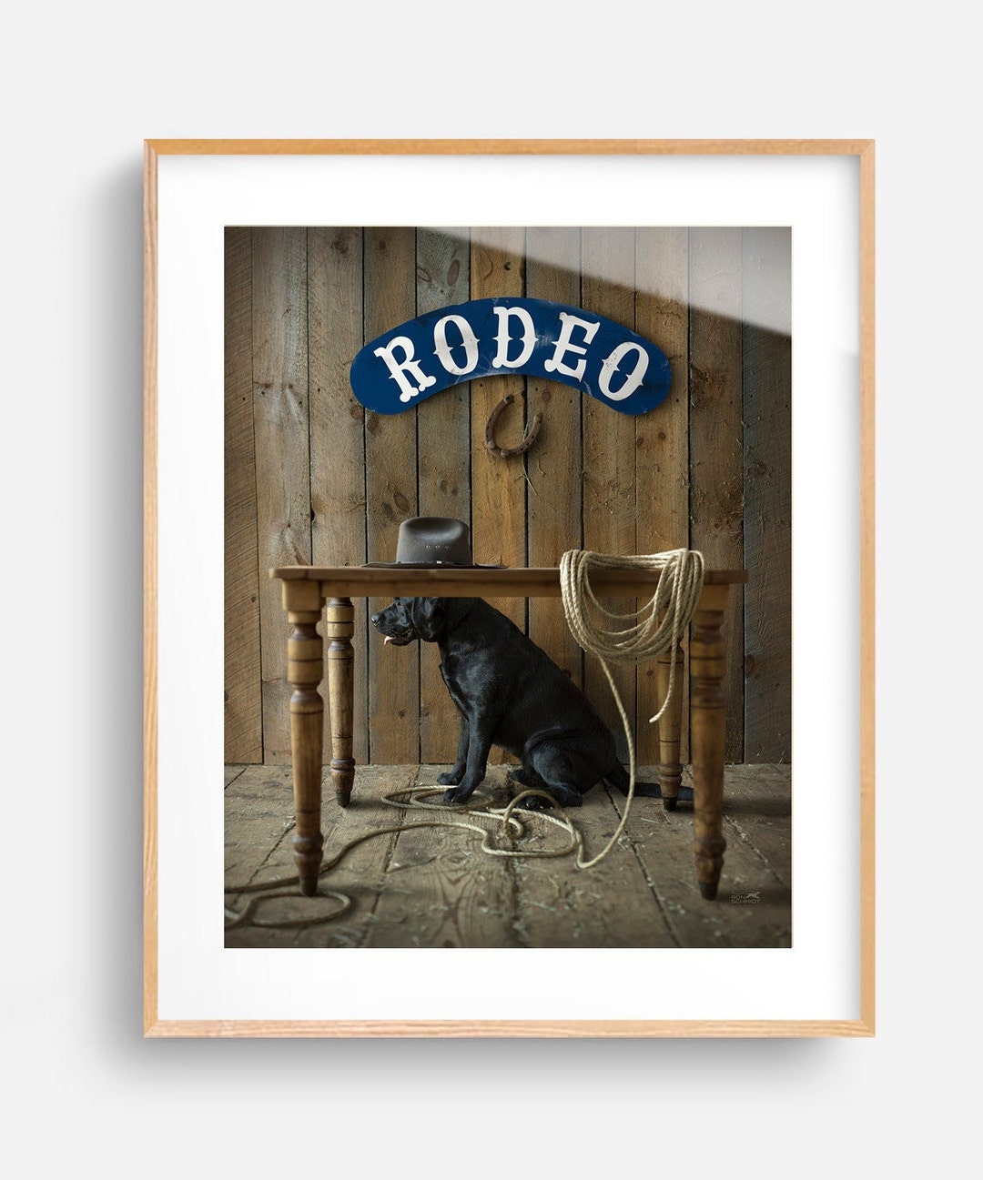 Cowboy Labrador Art Print: Wild West Dog Photo - Etsy