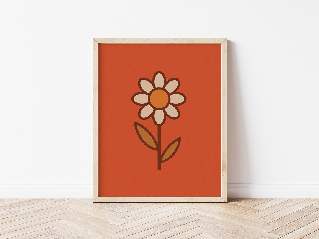 Retro Daisy | Printable Wall Art | 70s Boho Vibes | Daisy Flower ...