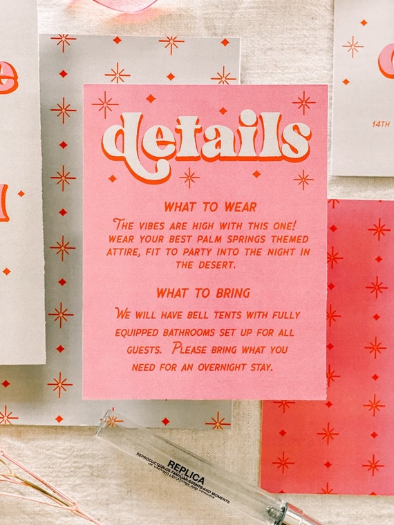 GOOD VIBRATIONS Details Card Digital Download for Wedding | Etsy