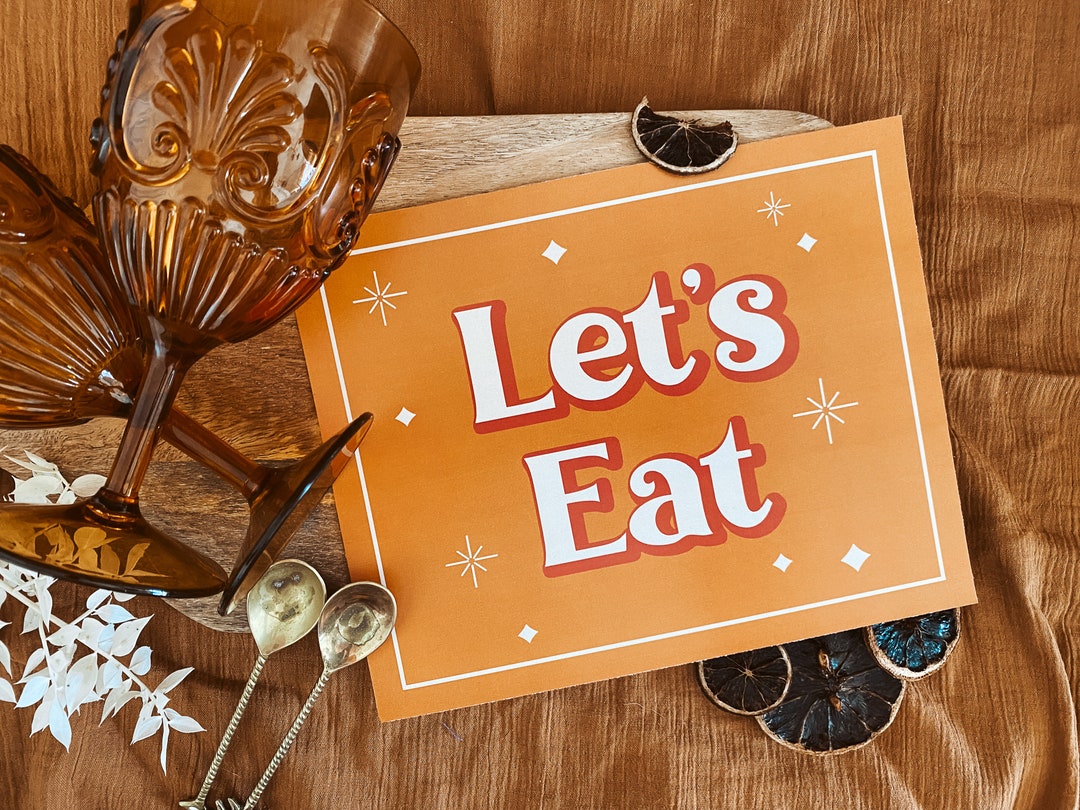 70s CALIFORNIA Let's Eat Sign | Digital Download | Printable Wedding ...