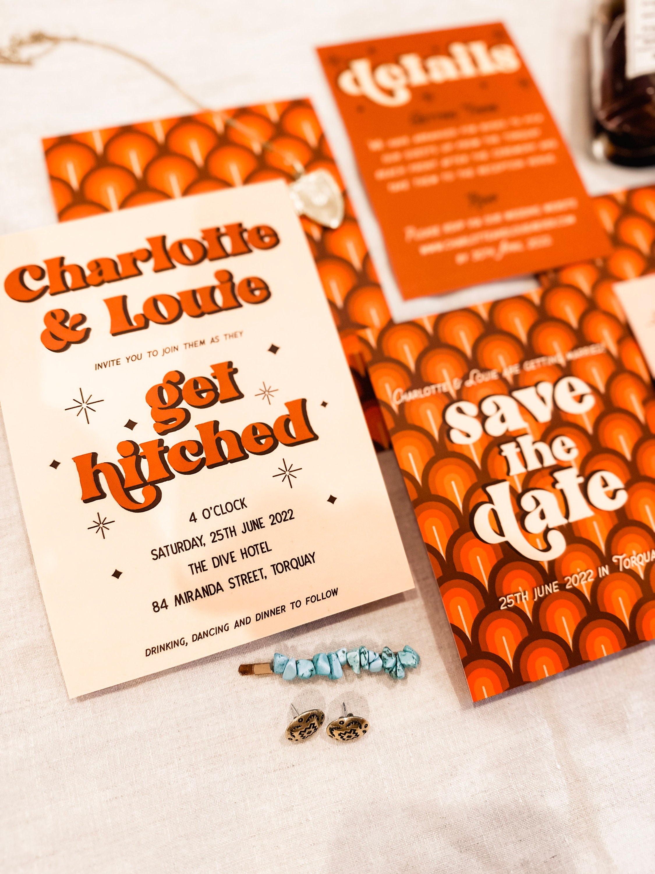 Retro 70s Wedding Invitation | Funky Disco Stationery (digital) - Etsy