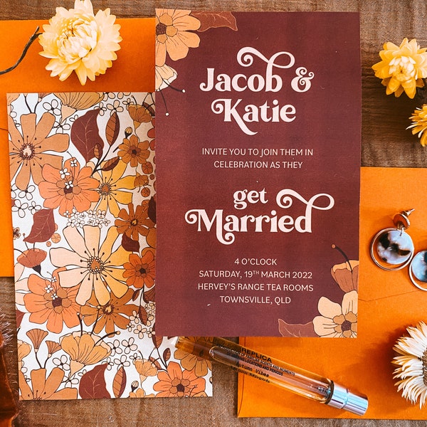 Retro Wedding Invitation - Etsy