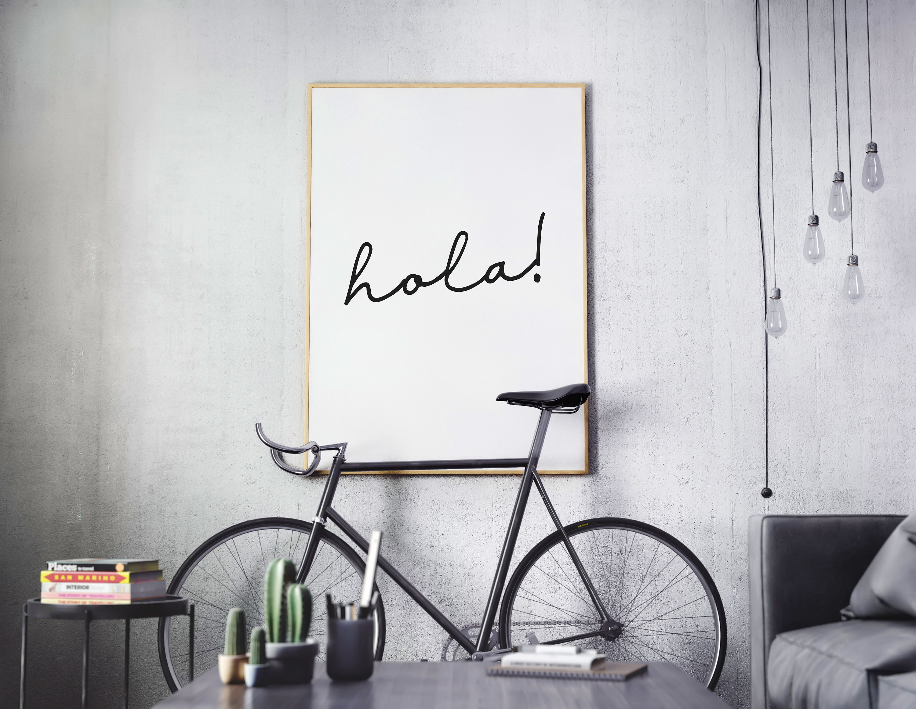 Cute Hola Spanish Printable Poster, Bar Cart Art, Minimalistic, Welcome ...