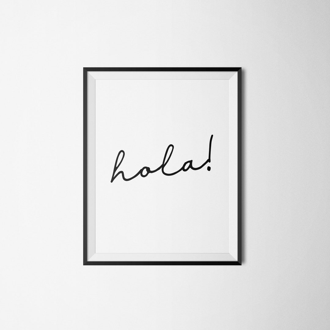 Cute Hola Spanish Printable Poster, Bar Cart Art, Minimalistic, Welcome ...