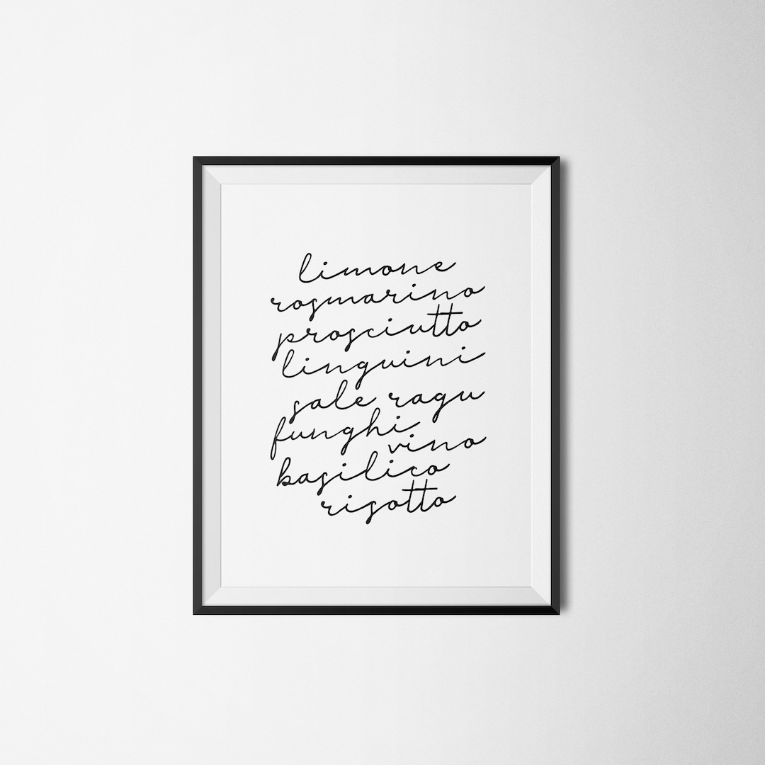 Italian Food Printable Art Italian Language Print, Italy Poster ...