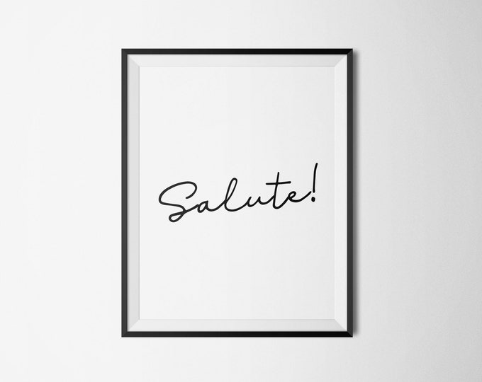 Cheers, Salute, Modern Italian Printable Art, Minimalist Poster, Bar ...