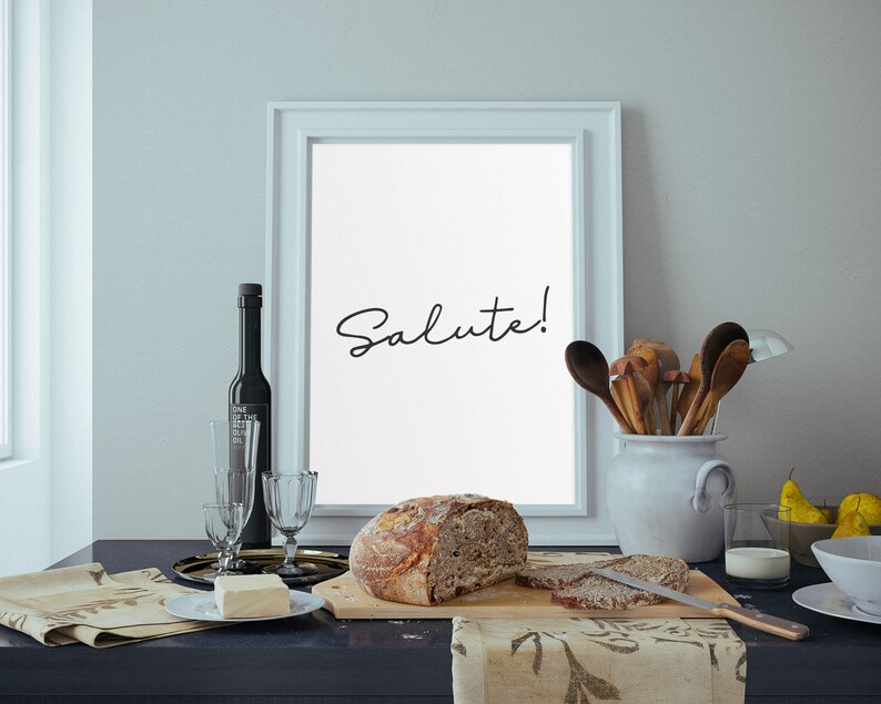 Cheers Salute Modern Italian Printable Art Minimalist - Etsy