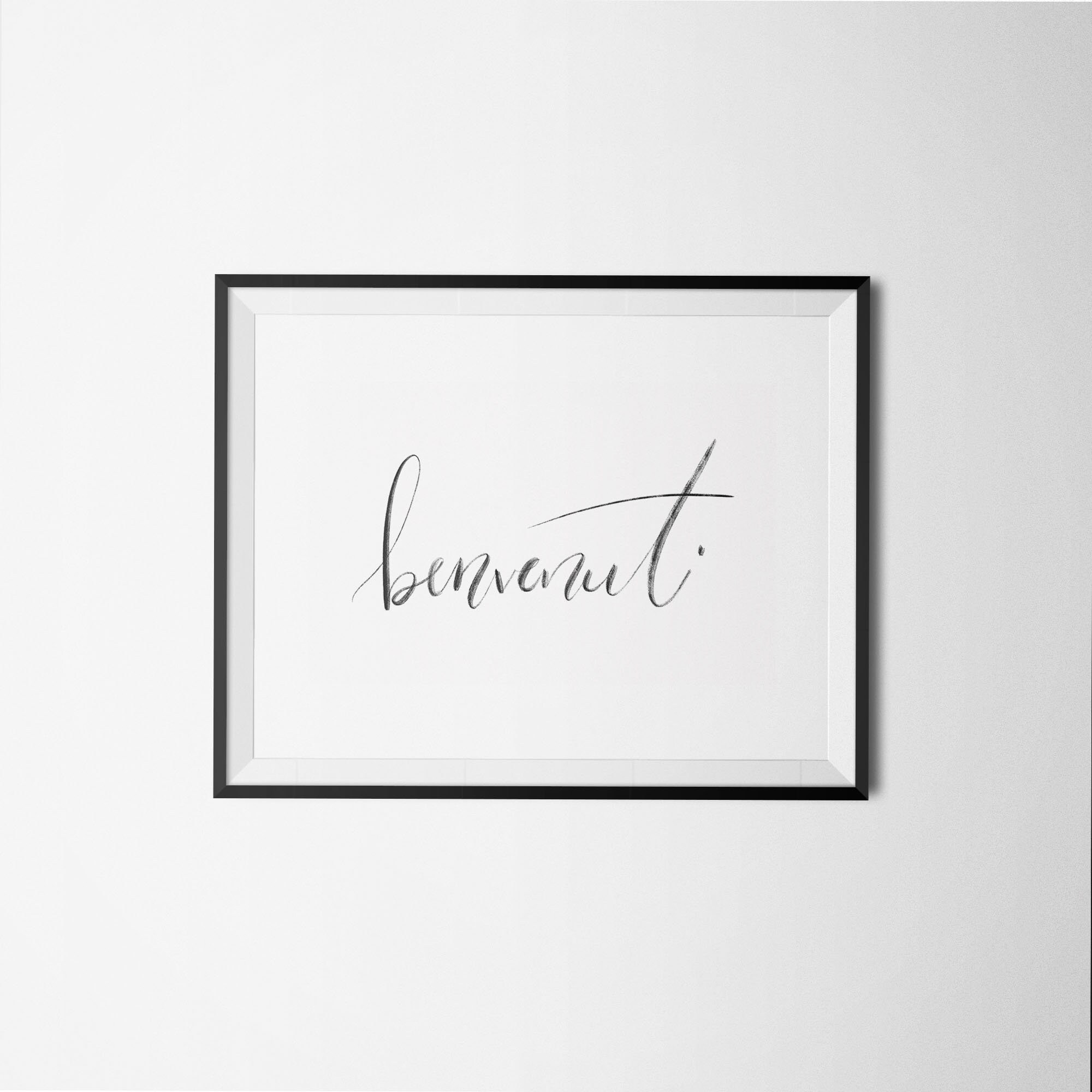 Italian Welcome Sign Benvenuti Printable Art, Cursive Welcome Poster ...